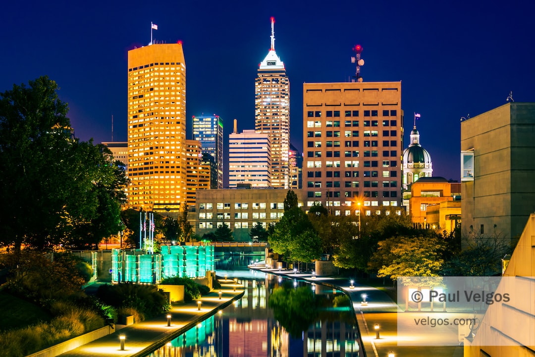 Indianapolis Skyline Poster: Indiana Wall Art, Indianapolis City Prints ...