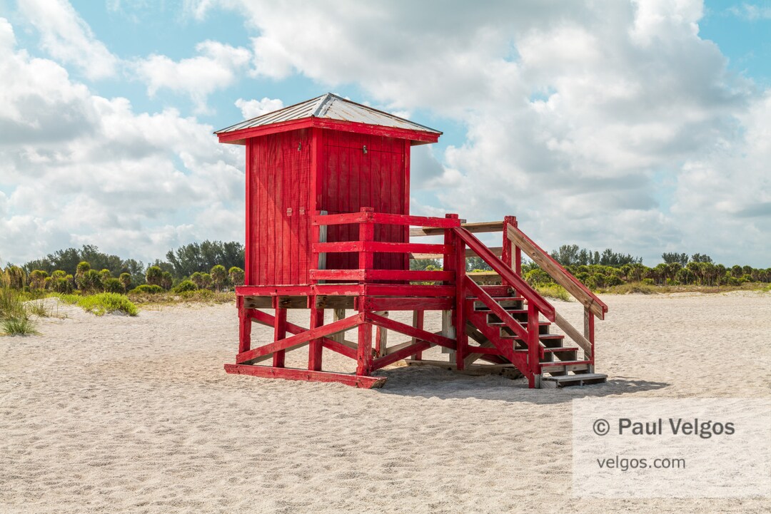 Clearwater Florida Print: Sand Key Beach FL, Lifeguard Tower Art ...