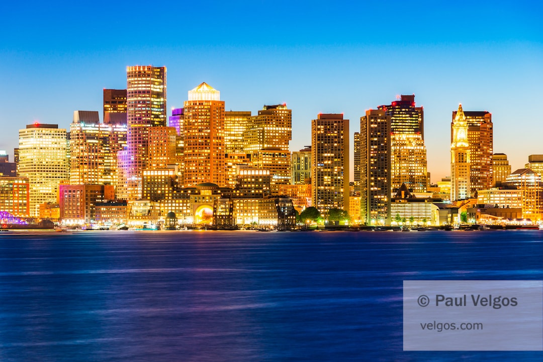 Boston Skyline Art: Massachusetts Poster, Boston Harbor Print ...