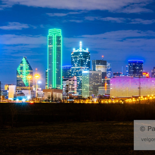 Dallas Skyline Print - Etsy