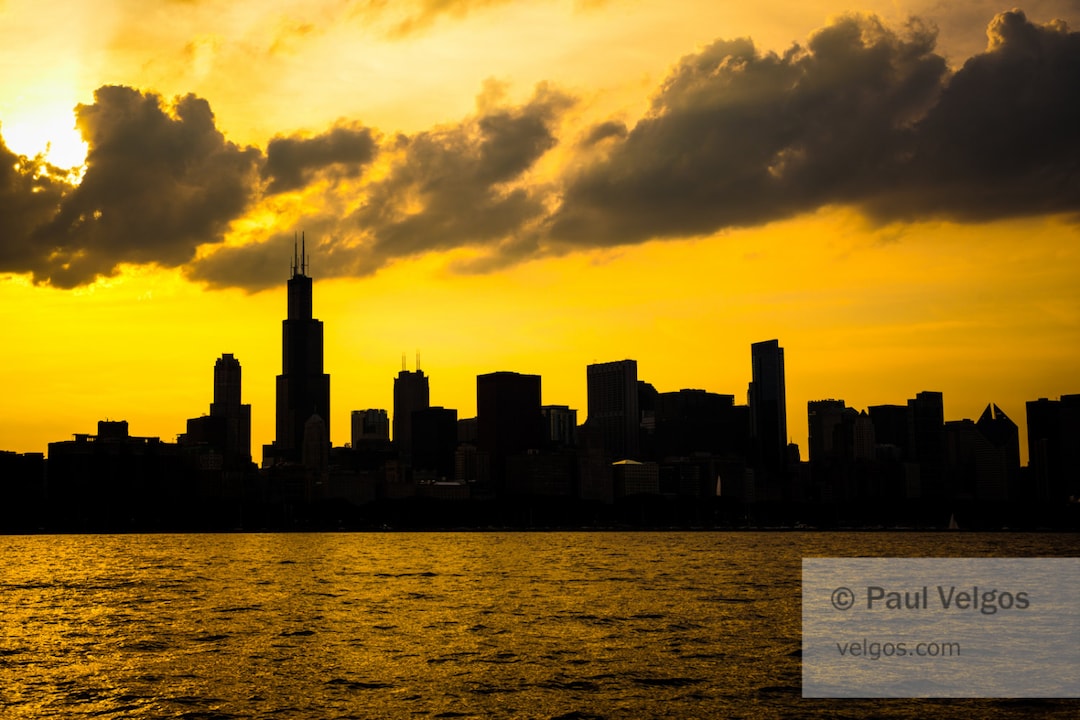 Chicago Skyline Art: Chicago Sunset Print, Chicago Skyline Canvas Wall ...