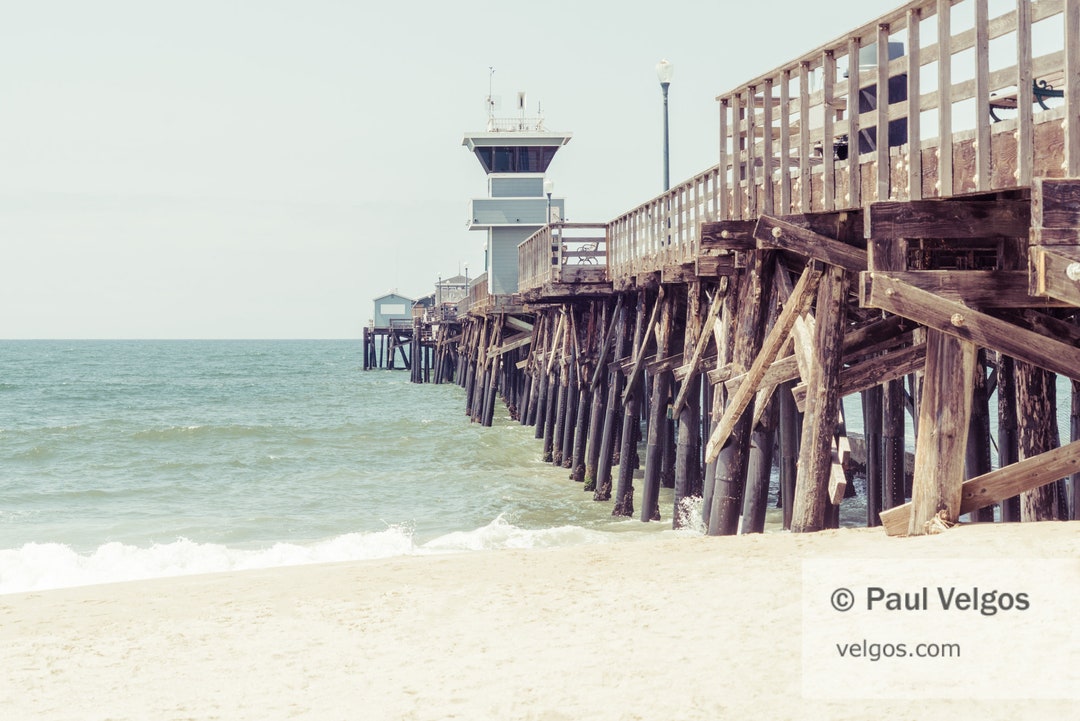 Seal Beach Pier Art: Ocean Pier Wall Art, Seal Beach Art Print ...