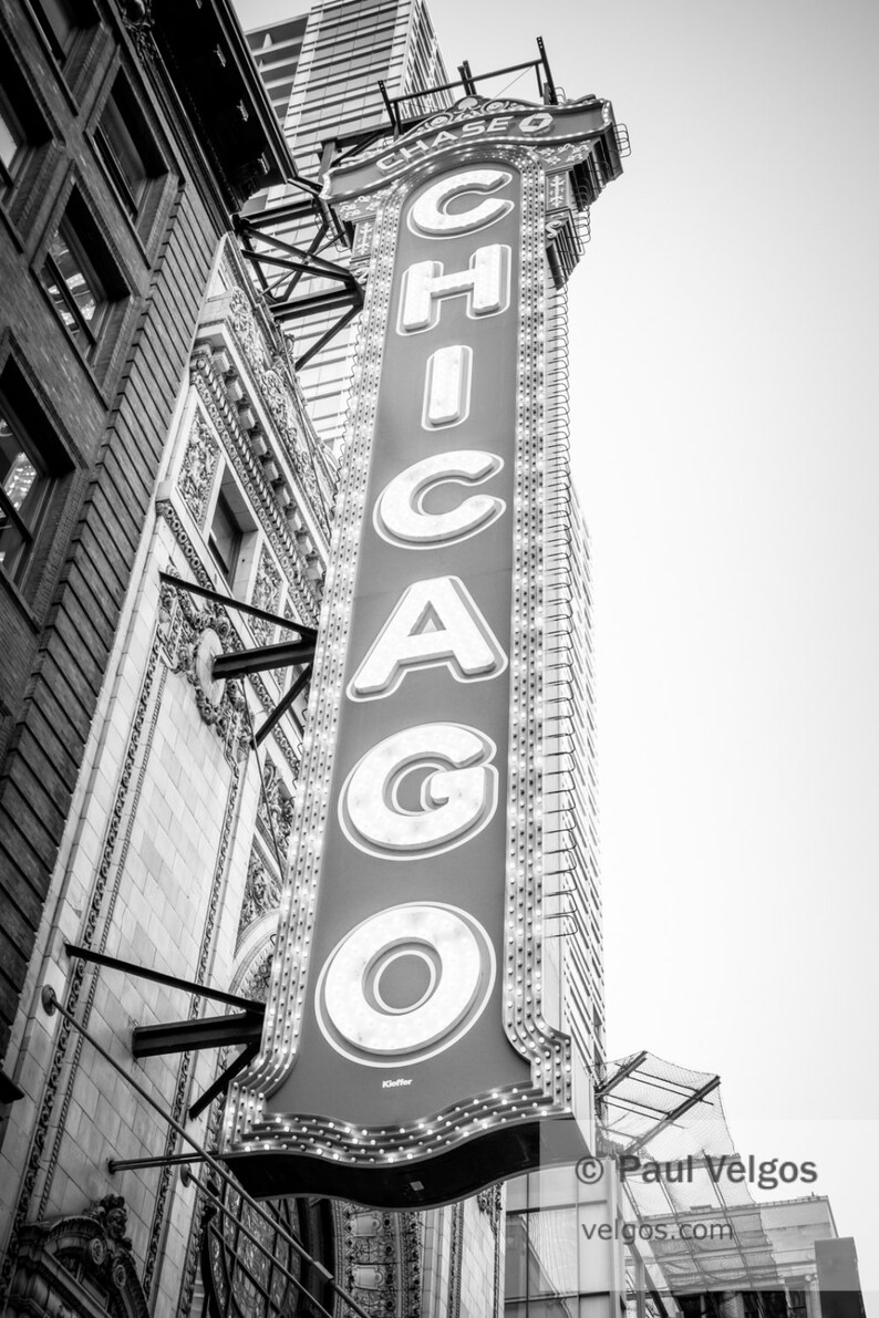 Chicago Theatre Sign Poster: Chicago Theater Sign Print - Etsy