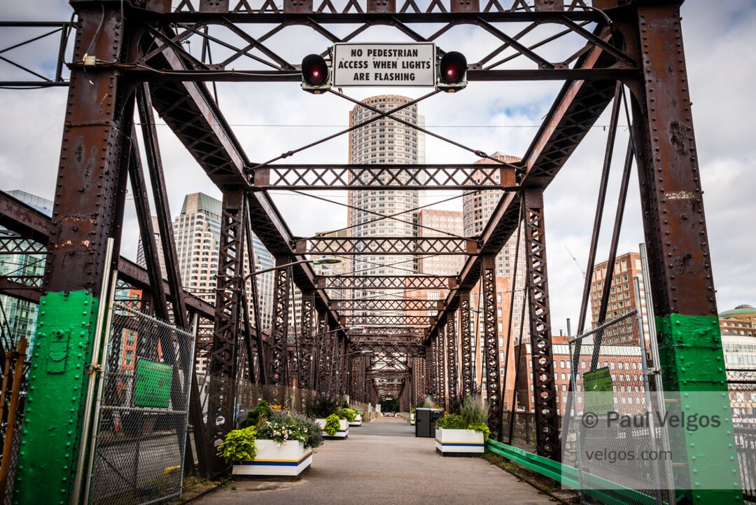 Boston Bridge Print: Northern Avenue Bridge, Boston Wall Art Gift ...