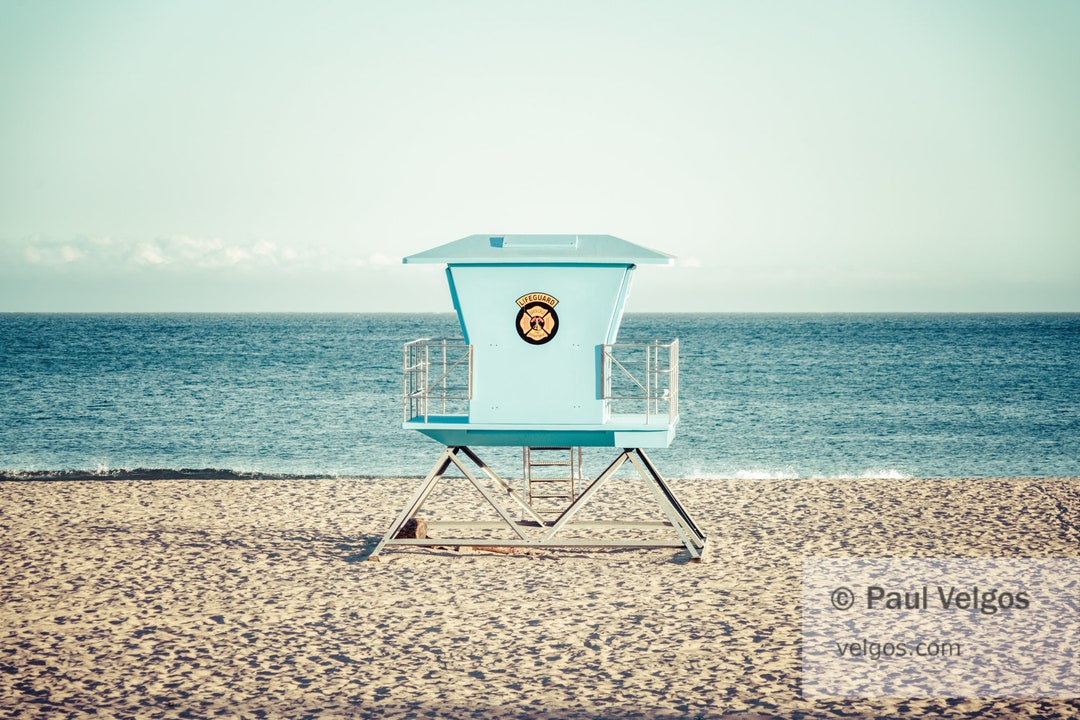 Santa Cruz Poster: Lifeguard Stand Art, California Canvas, Lifeguard ...