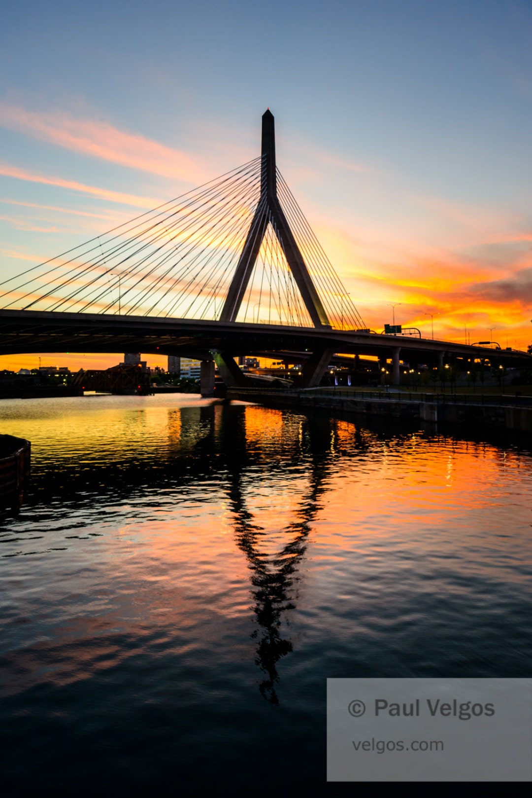 Boston Bridge Print: Bunker Hill Bridge, Boston Canvas Decor, Zakim ...