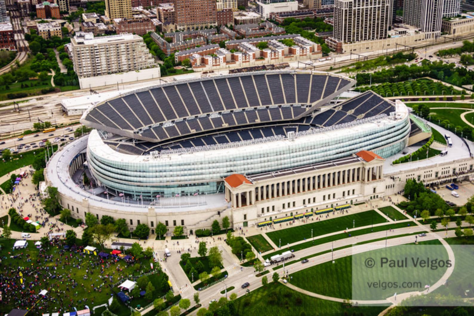 Soldier Field Print: Chicago Aerial Photo Soldier Field - Etsy