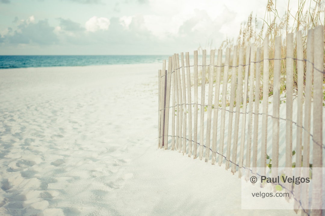 Beach Fence Print: Pensacola Beach Art, Beach Fence Poster, Gulf Coast ...