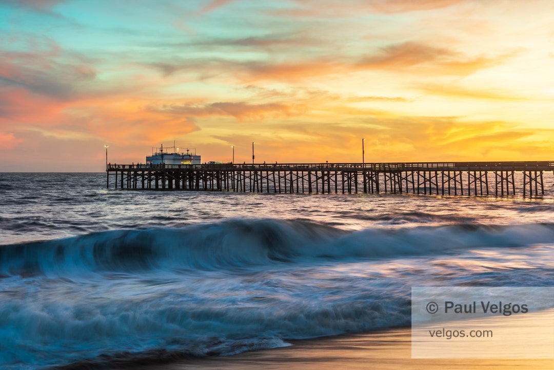 Newport Beach Pier Print: Balboa Pier Canvas, Newport Beach Sunset ...
