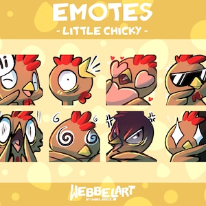 CHICKEN EMOTES Set (8) | Twitch | Discord | Youtube | Streaming | Cute ...