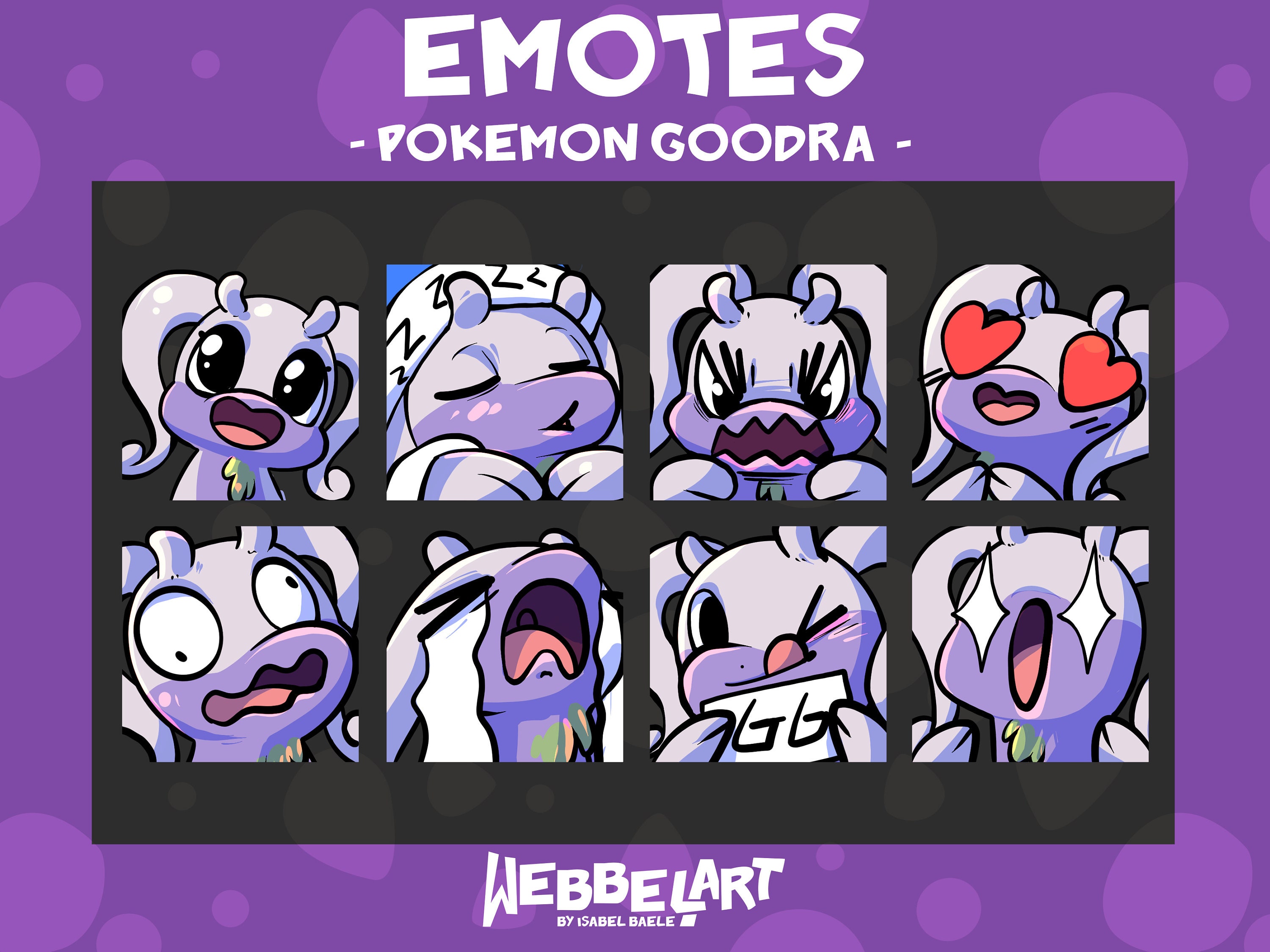 GOODRA EMOTES Set (8) | Twitch | Discord | Youtube | Streaming | Cute ...