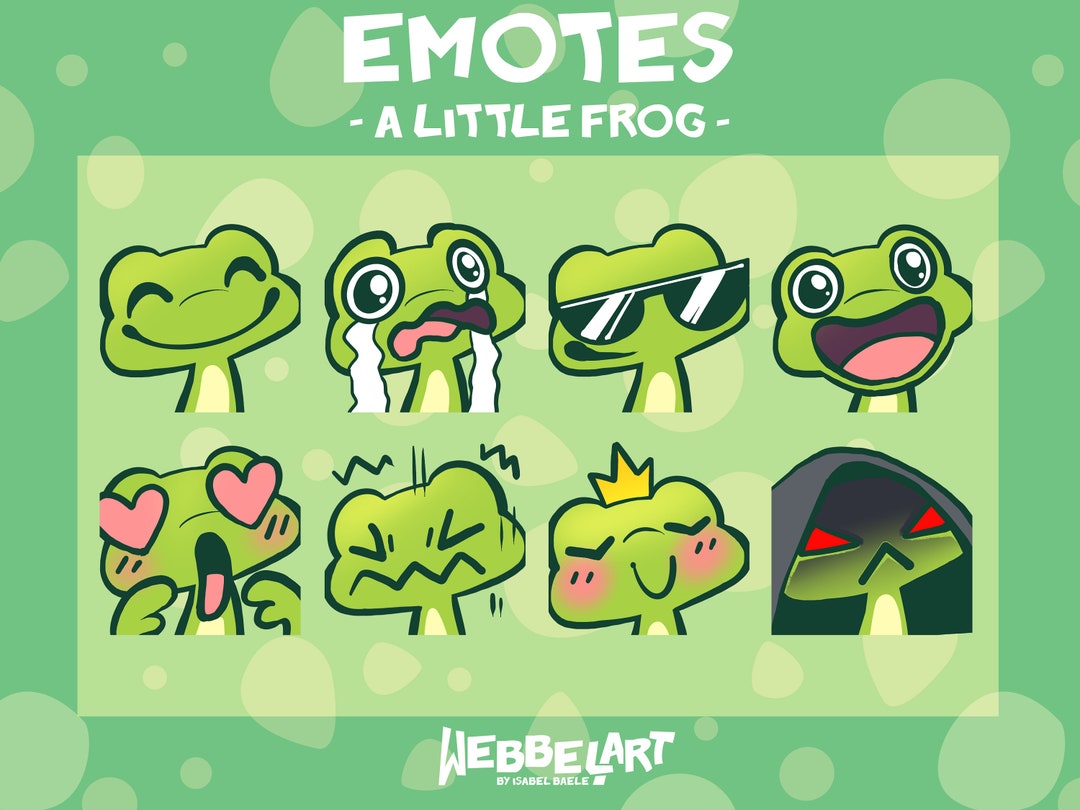 FROGGY EMOTES Set (8) | Twitch | Discord | Youtube | Streaming | Cute ...