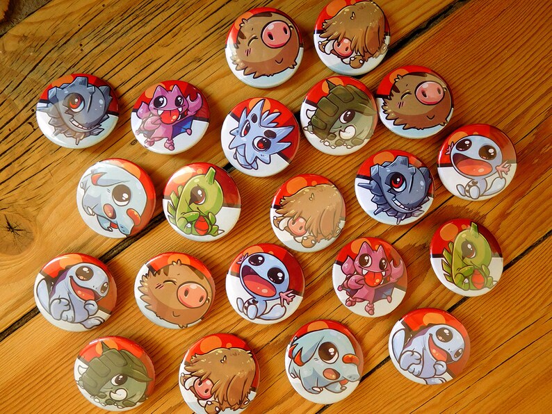 Pokemon Gen 2 Ground Button Johto Wooper Quagsire Gligar - Etsy Canada