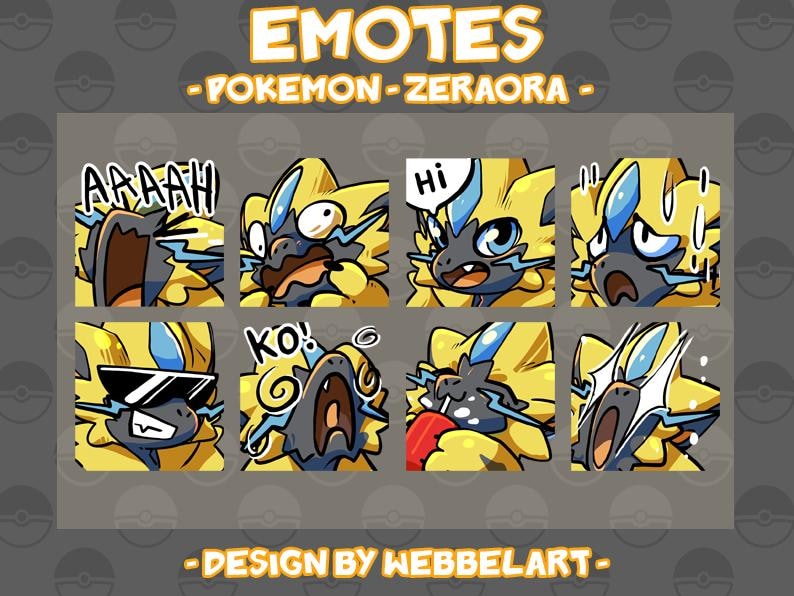 Pokemon Zeraora Emotes Set | Twitch, Discord, Youtube (digital Download ...