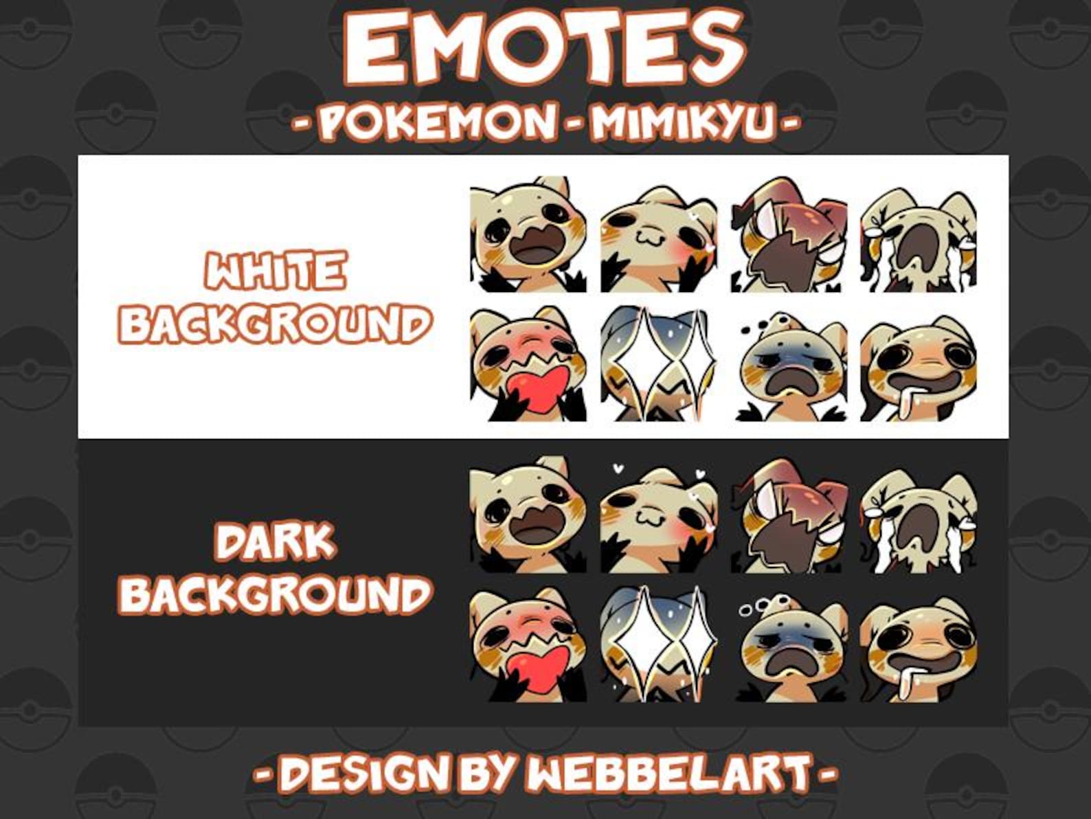 Mimikyu Pokemon Emotes Set | Twitch, Discord, Youtube (digital Download ...