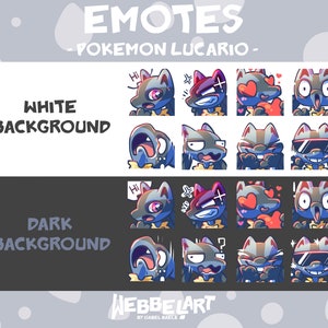 POKEMON LUCARIO EMOTES Set (8) | Twitch | Discord | Youtube | Streaming ...