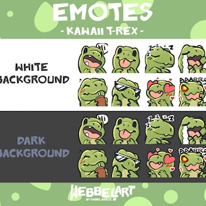 TREX EMOTES Set (8) | Twitch | Discord | Youtube | Streaming | Cute ...