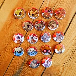 Pokemon Gen 1 Rock / Ground Button Kanto Sandshrew, Sandslash, Diglett ...