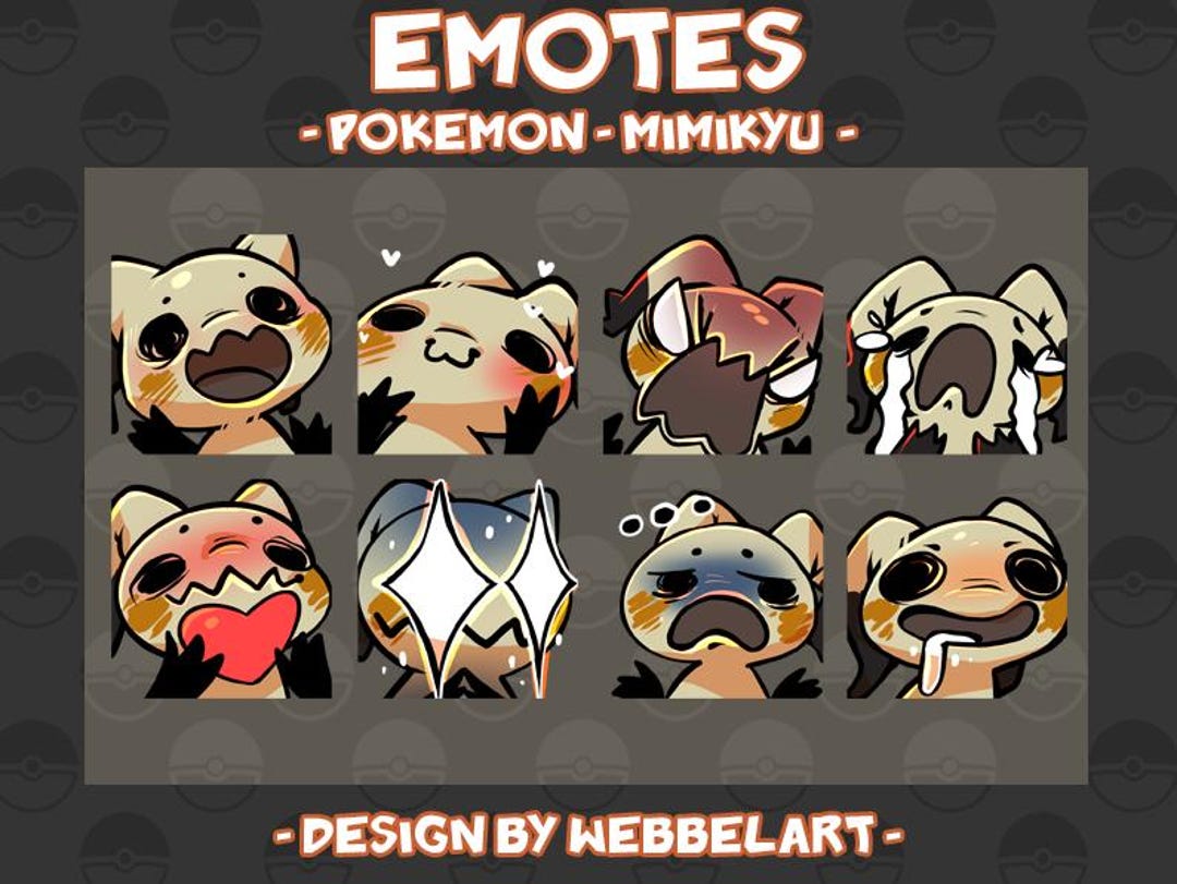 Mimikyu Pokemon Emotes Set | Twitch, Discord, Youtube (digital Download ...