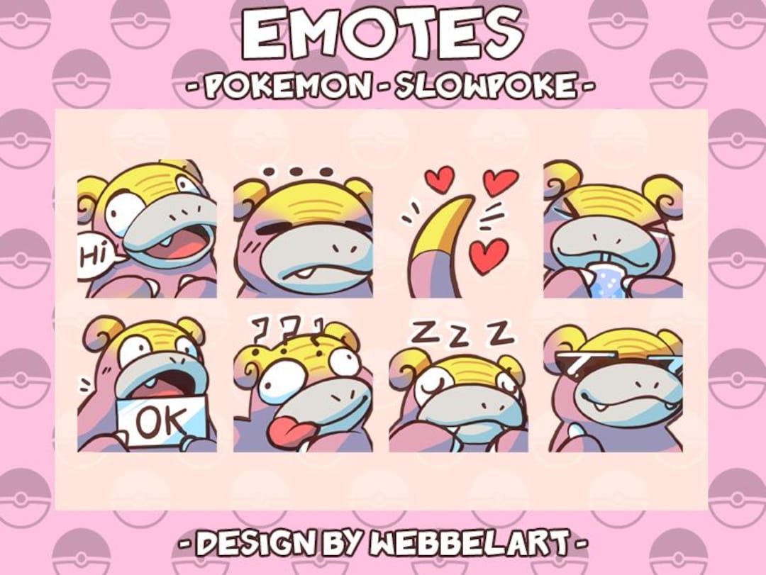 Galarian Slowpoke Emotes for Twitch, Discord, Youtube (digital Download ...