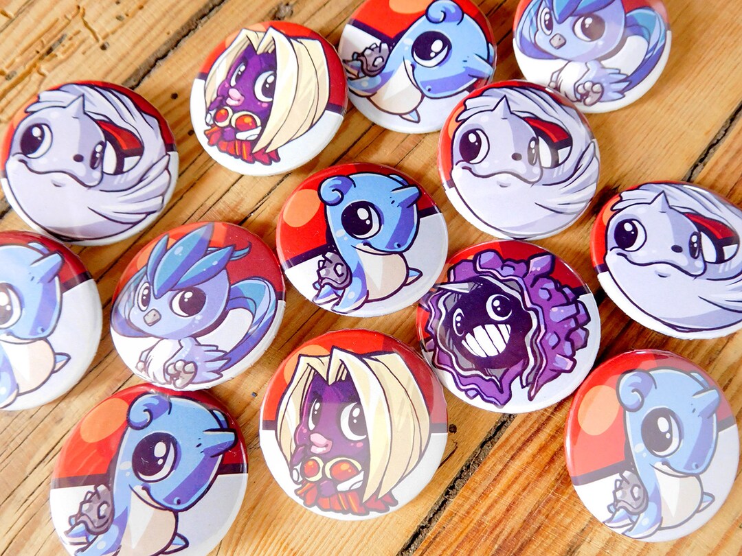 Pokemon Gen 1 Ice Button Kanto Dewgong, Cloyster, Jinx, Lapras and ...