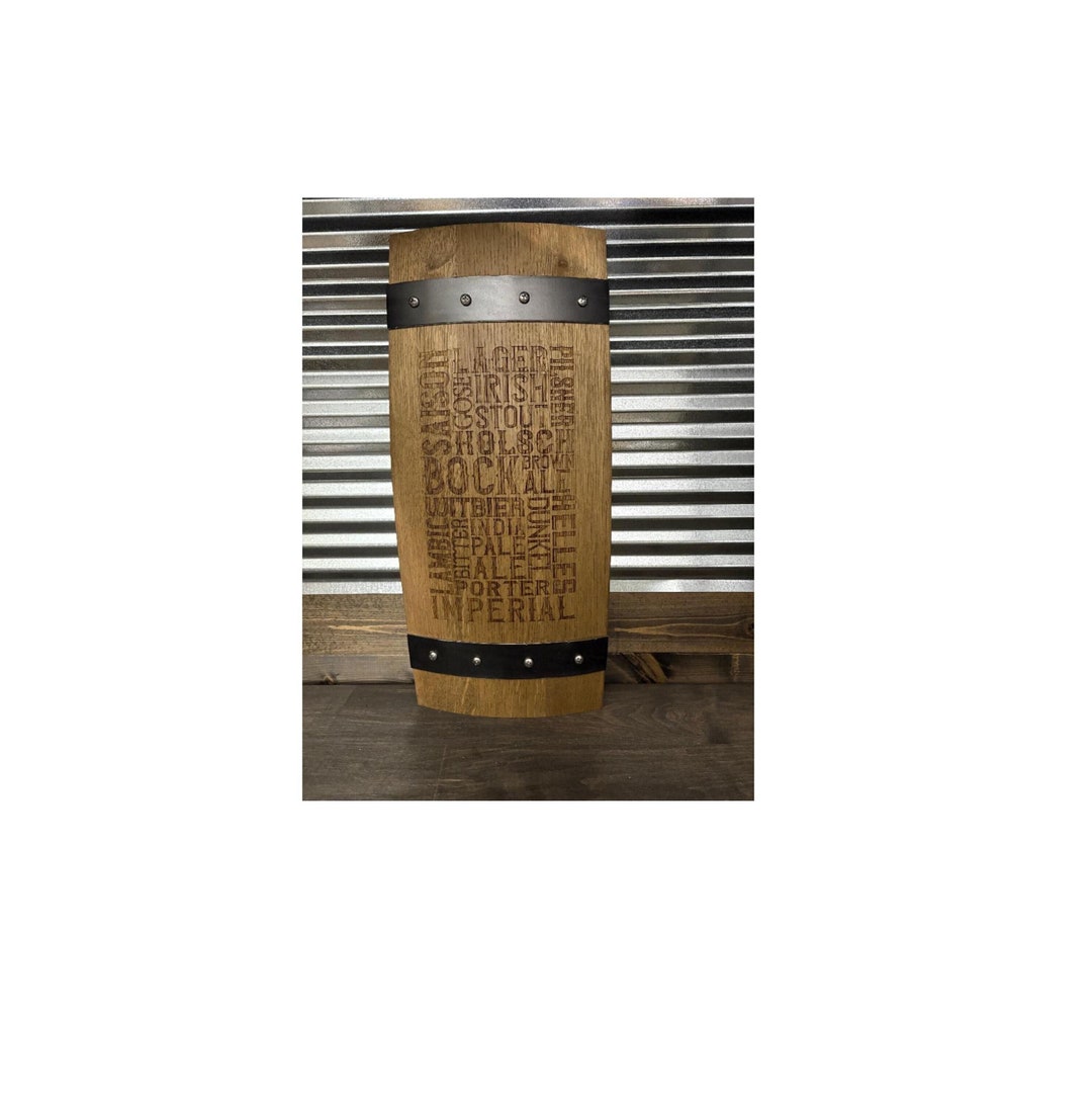 Beer Words Bar Sign Laser Engraved Whiskey Barrel Sign Bar Decor Home ...
