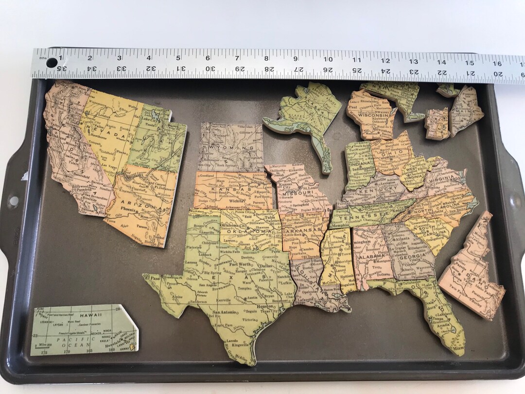 Antique State Map Magnets - Etsy