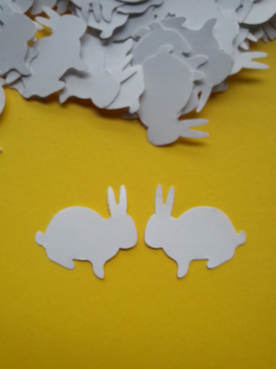 50 White Bunny Rabbits, Rabbit Die Cut, Confetti, Card Making, Party ...