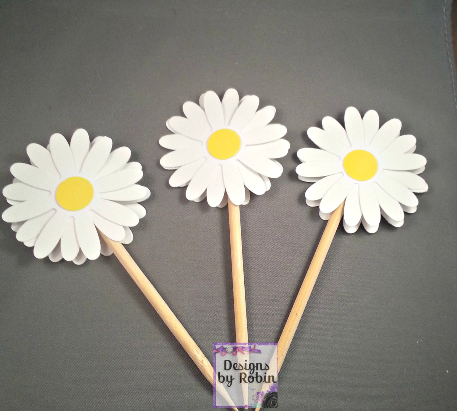 12 Daisy Cupcake Toppers Flower Cupcake Toppers Wildlife - Etsy