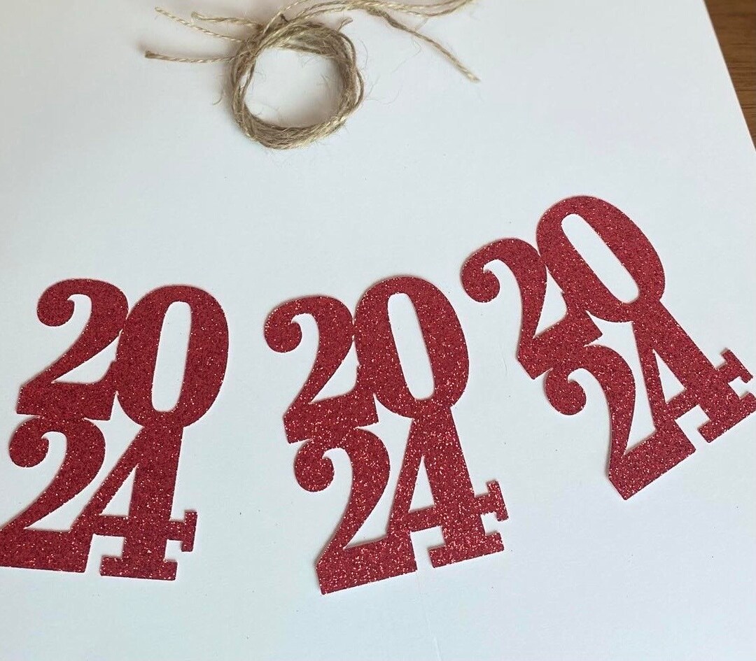 Red Glitter Graduation Gift Tags, Red Table Number 2025, Centerpiece ...
