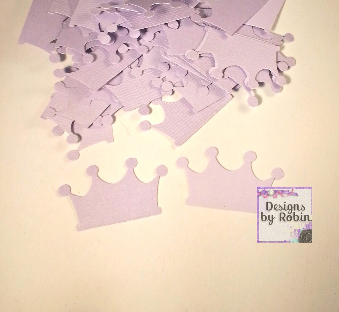 100 Princess Purple Crowns, Tiara Die Cut Confetti, Baby Princess Party ...