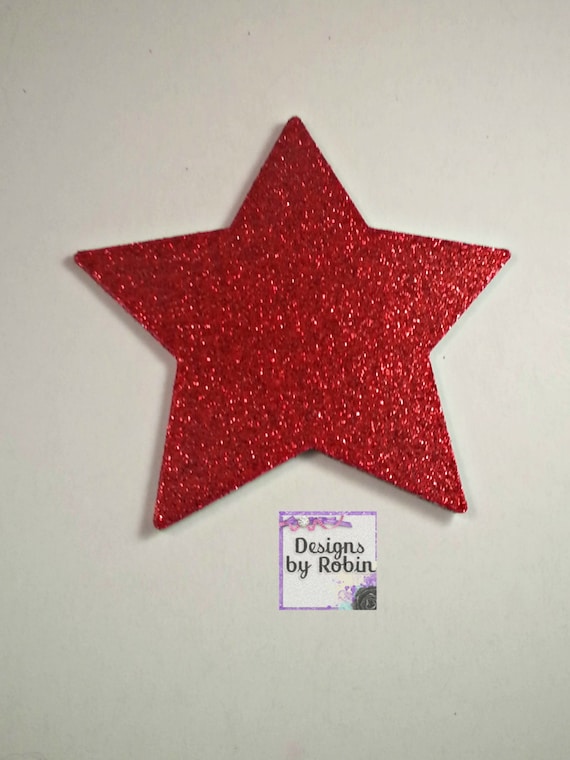 50 - 3 inch Red Glitter Star Die Cuts, Wedding Red Diecuts, Country ...