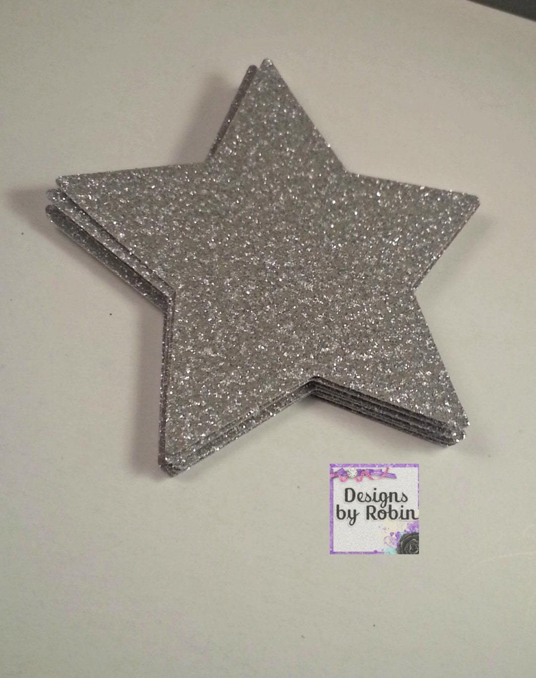 3 Inch Silver Glitter Star Die Cuts, Wedding Gold Diecuts, Country Star ...