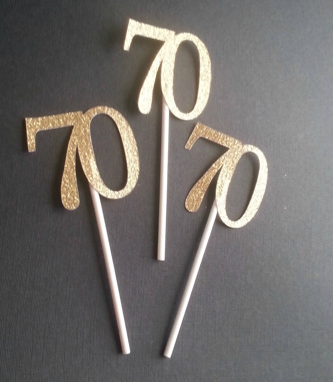 70th Cupcake Toppers, 70 Birthday, 12 Ct 70th Cupcake Toppers, Seventy ...