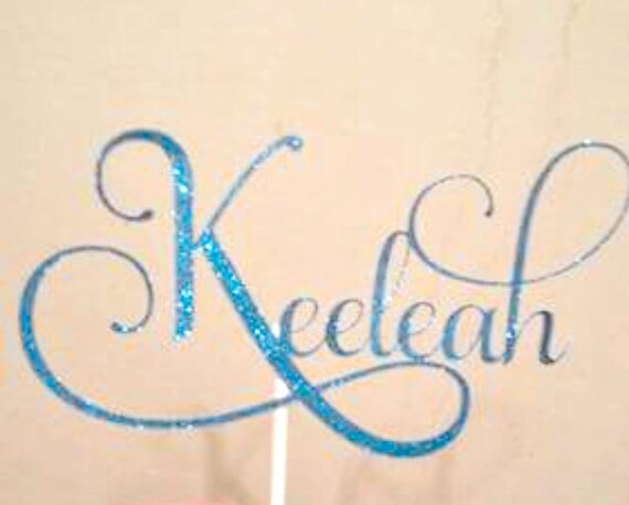 Personalized Custom ANY Name Cake Topper, Gold Glitter Personalized ...