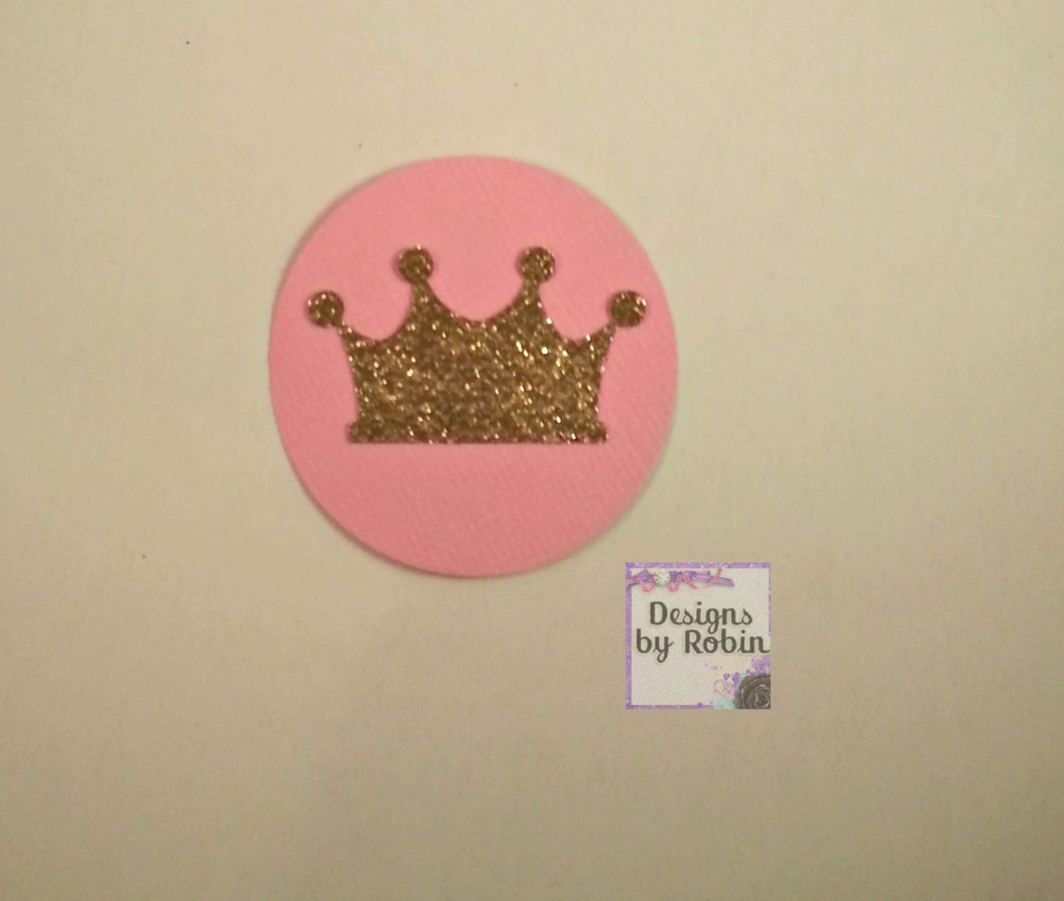 20 Pink and Gold Glitter Crown Princess Tags Tiara Gold and - Etsy