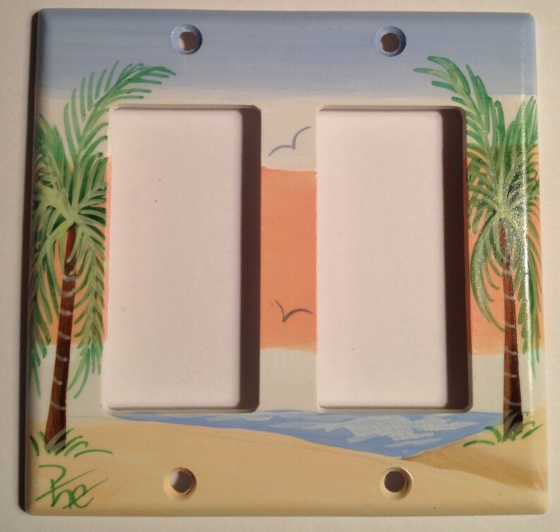 Palm Tree Double Rocker Switch Plate Cover - Etsy
