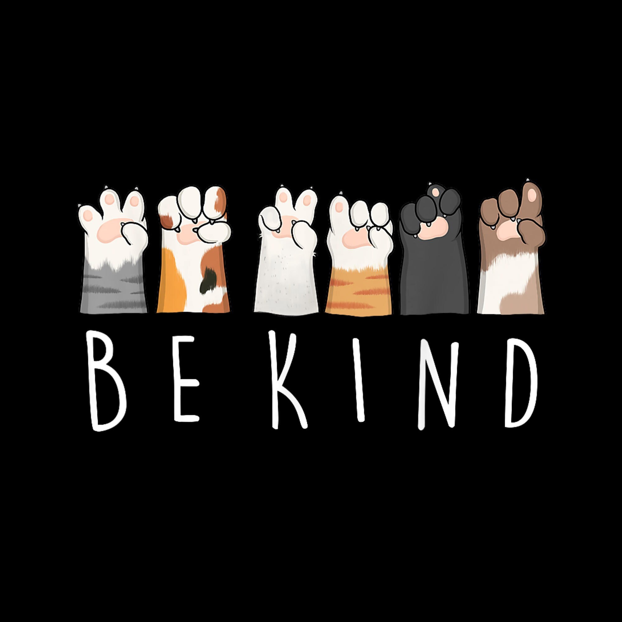 Be Kind ASL Sign Language Kindness Cat Paws Finger Signs Digital PNG - Etsy