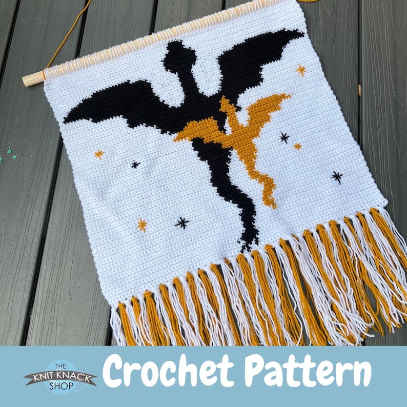 Double Dragon Crochet Pattern: Fantasy Wall Hanging (digital Download ...