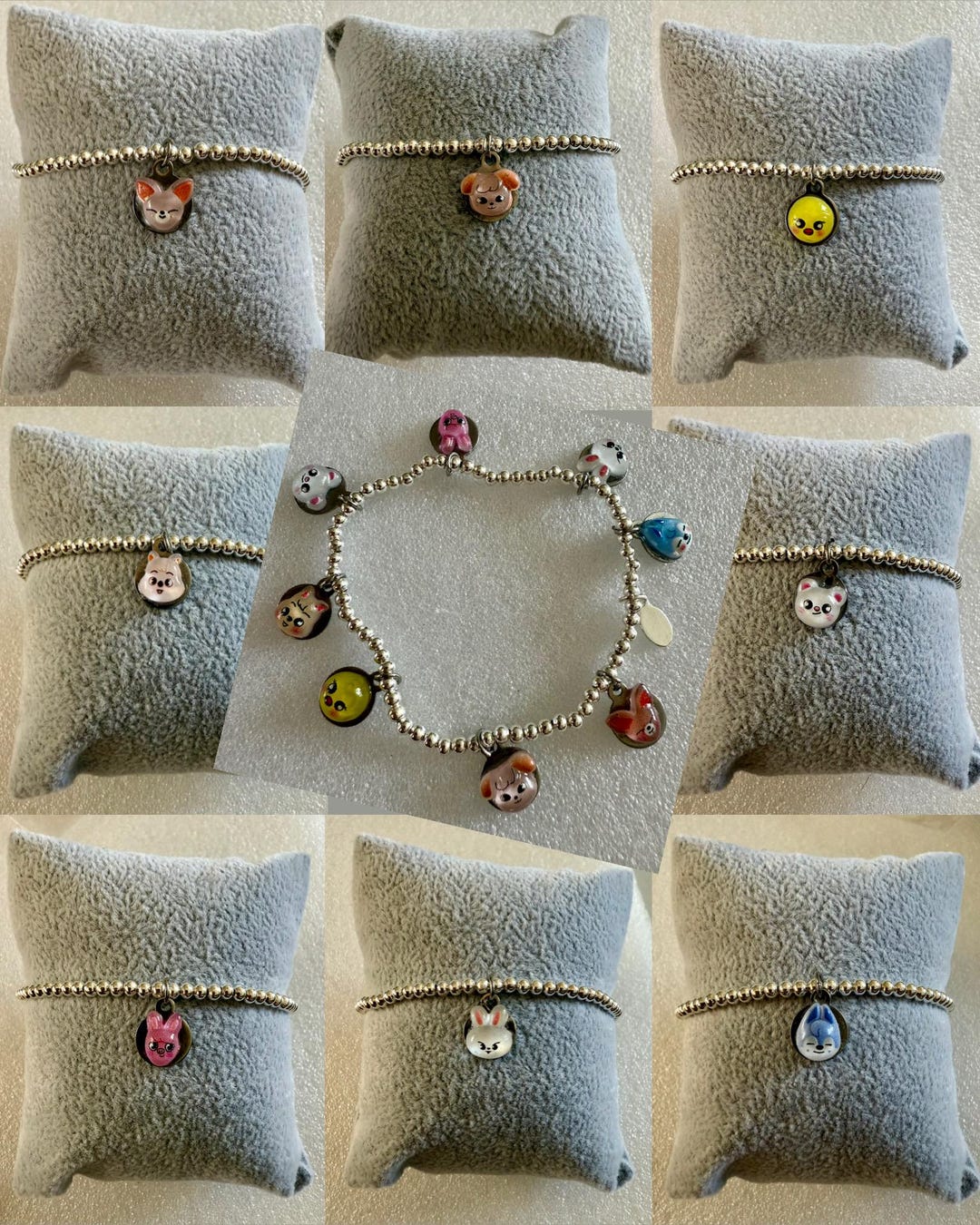 SKZOO Bracelet | Stray Kids K-pop Silver Charm Bracelet | Handmade ...