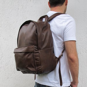 Brown Leather Backpack Available in 16 Colors and Two Sizes. Unisex - Etsy