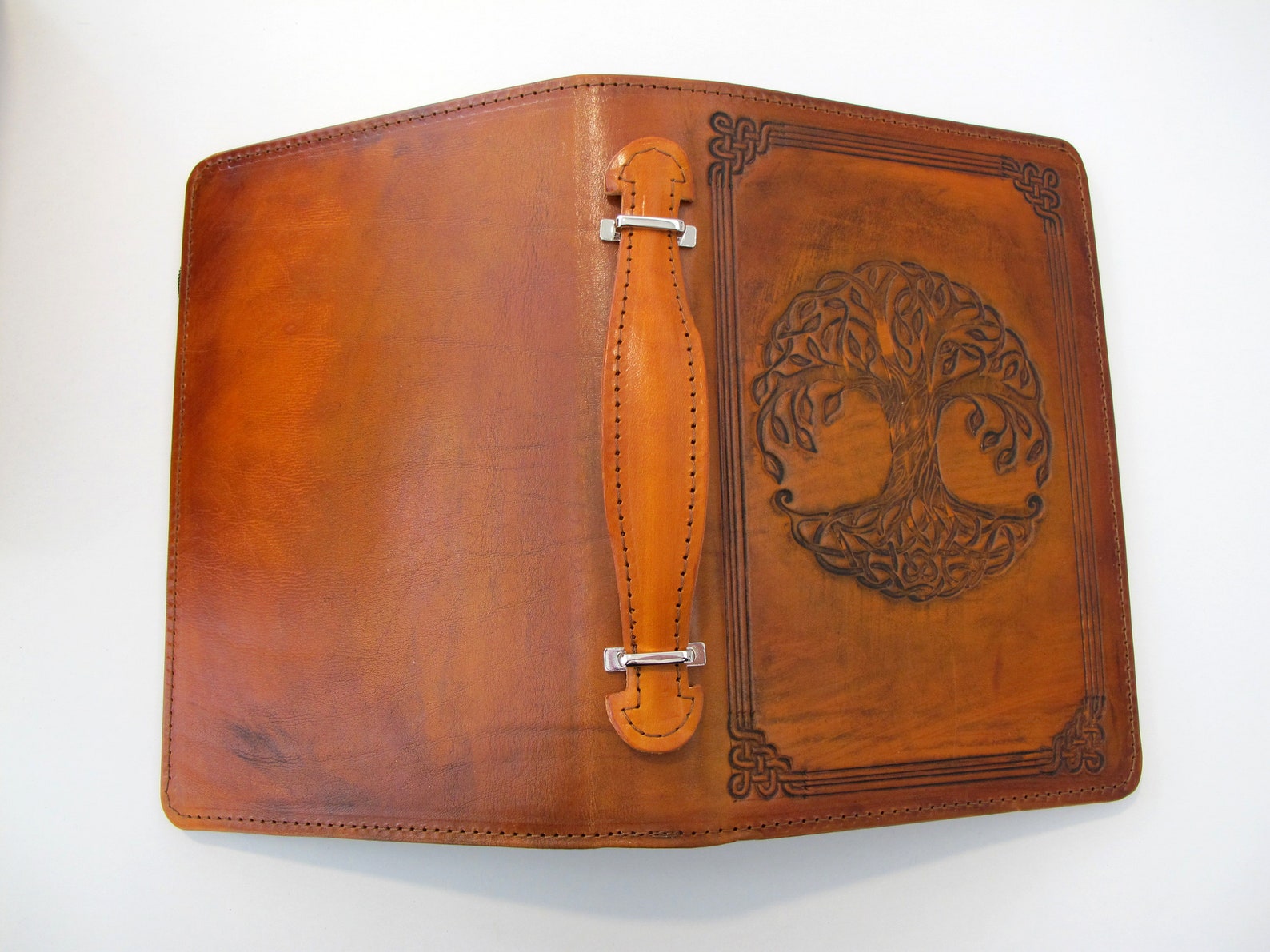 Leather Book Cover Book Case With Zipper and Top Handle - Etsy