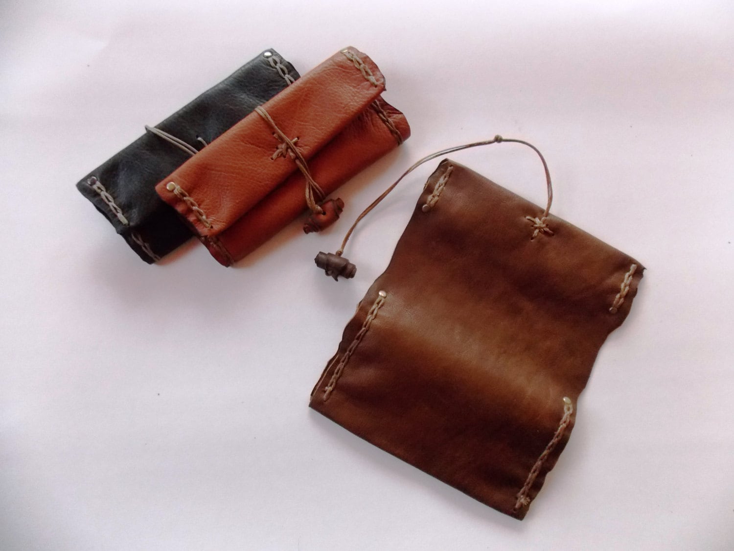 Handmade Exclusive Leather Tobacco Pouch in 3 Colors - Etsy