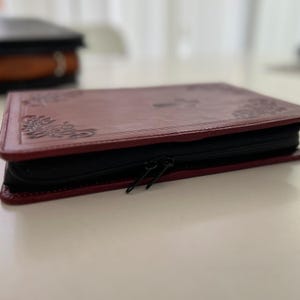 Leather Bible Cover, Case for Bible With Zipper and Top Handle ...
