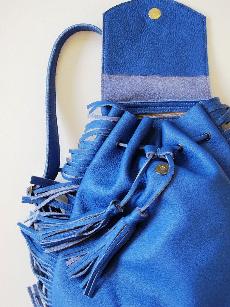 Fringed Leather Backpack With Adjustable Straps Available in - Etsy