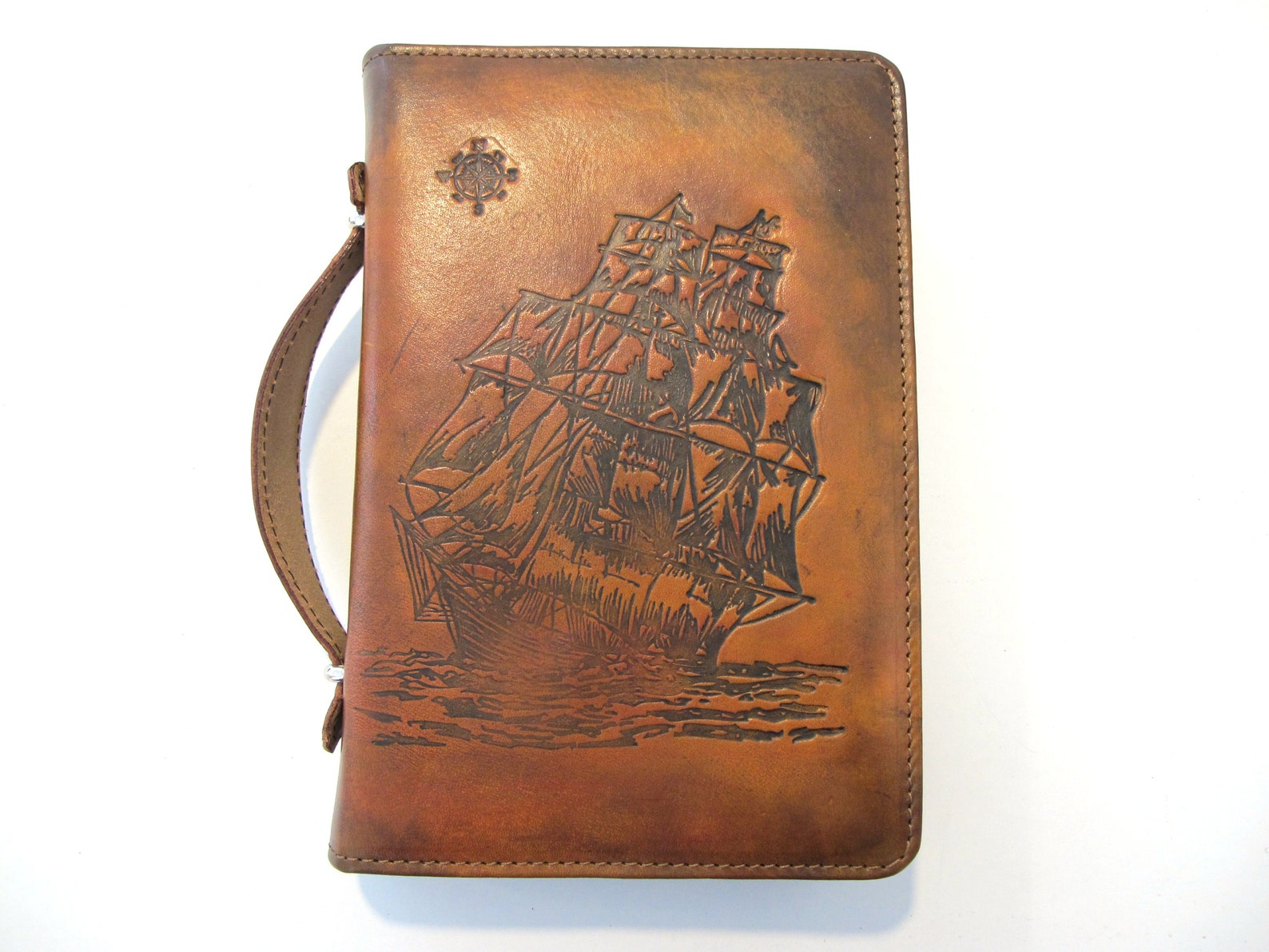 Book Case, Leather Book Cover With Zipper and Top Handle, Personalized ...