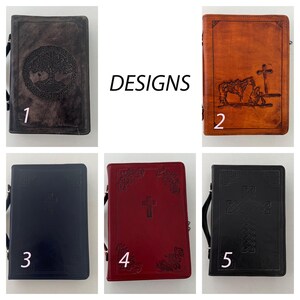Leather Bible Cover, Case for Bible With Zipper and Top Handle ...