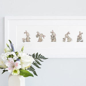 FRAMED Bunny Picture, Rabbit Illustration, Kid's Wall Decor, Unisex ...