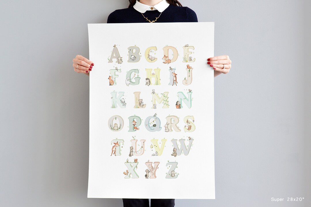 Extra Large Alphabet, UNFRAMED Print, Big Kid's Wall Art, Alphabet ...