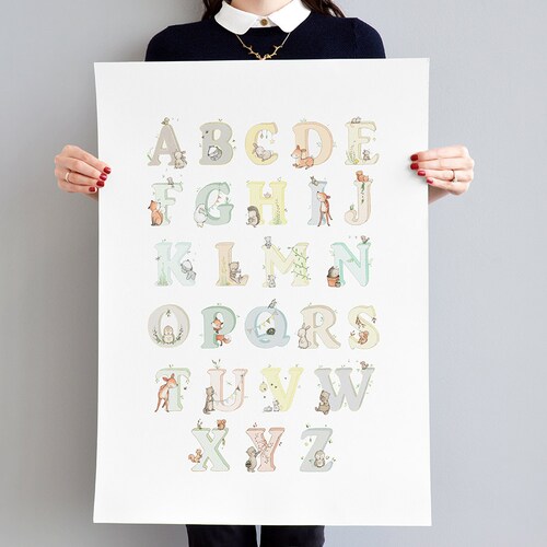 Extra Large Alphabet UNFRAMED Print Big Kid's Wall Art - Etsy